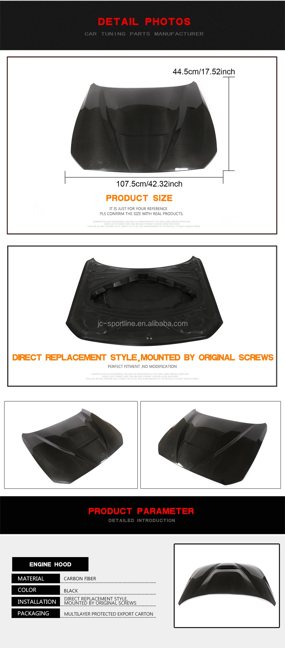Carbon Fiber M2 Engine Hood for BMW F22 F23 F87 M2