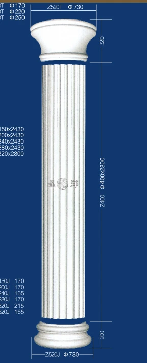 Fiberglass Reinforced Round Gypsum Roman Column Mold - Buy Round Gypsum ...