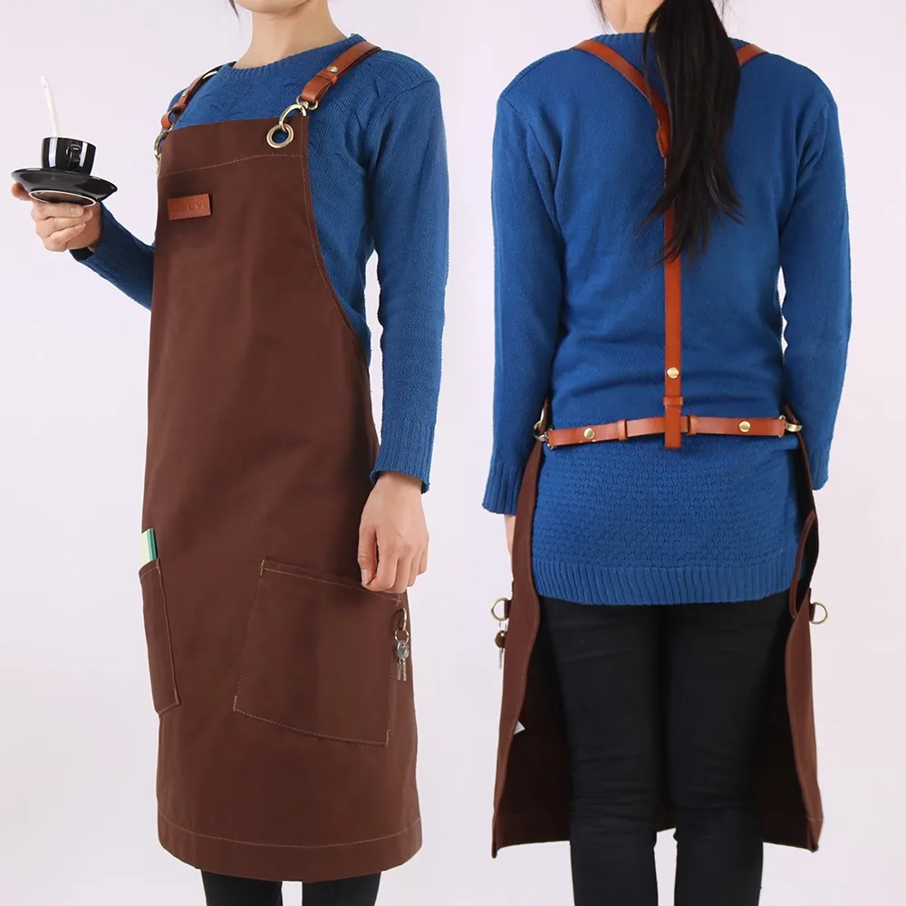 2018 New 100 Cotton Coffee Shop Barista Uniform Work Apron Wholesale ...