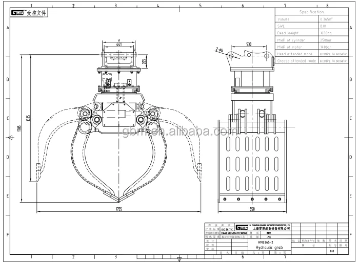 Hydraulic Excavator Grab Bucket Grapple - Buy Excavator Grab Bucket ...