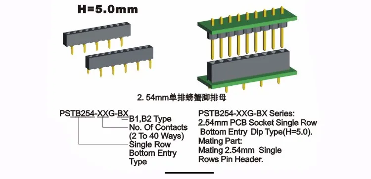1x5 1x6 1x8 2x3 Pin Header / 4pin 6pin Female Header Conector Used For ...