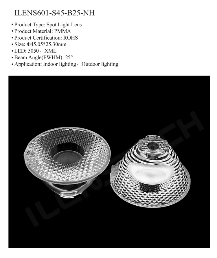 Ilenstech Conical Led Lens 25 Degree Rgbw Color Mixing Led Optical Lens ...