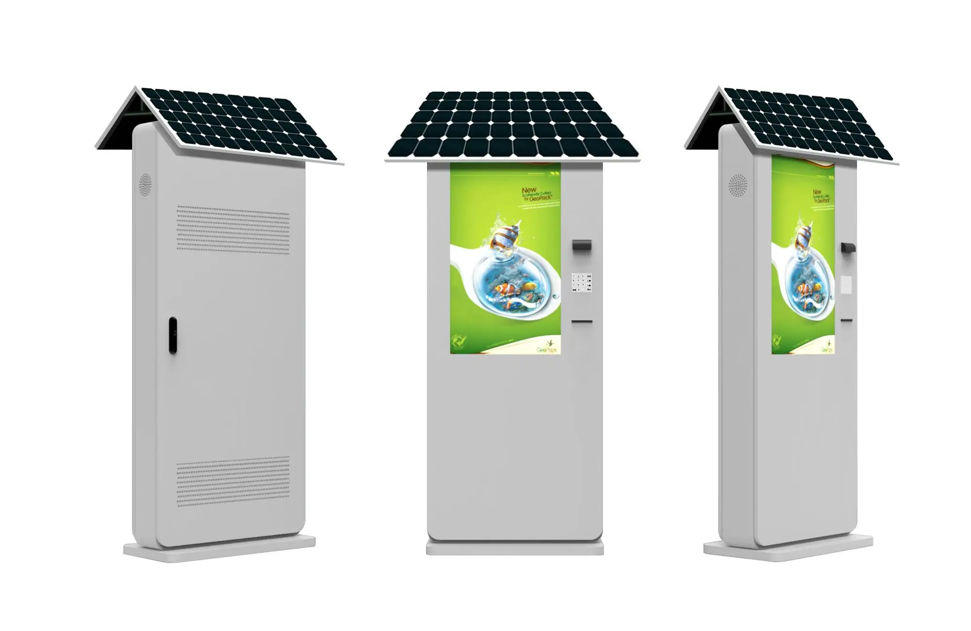 65inch Outdoor Floor Standing Digital Signage Sun Readable With Solar ...