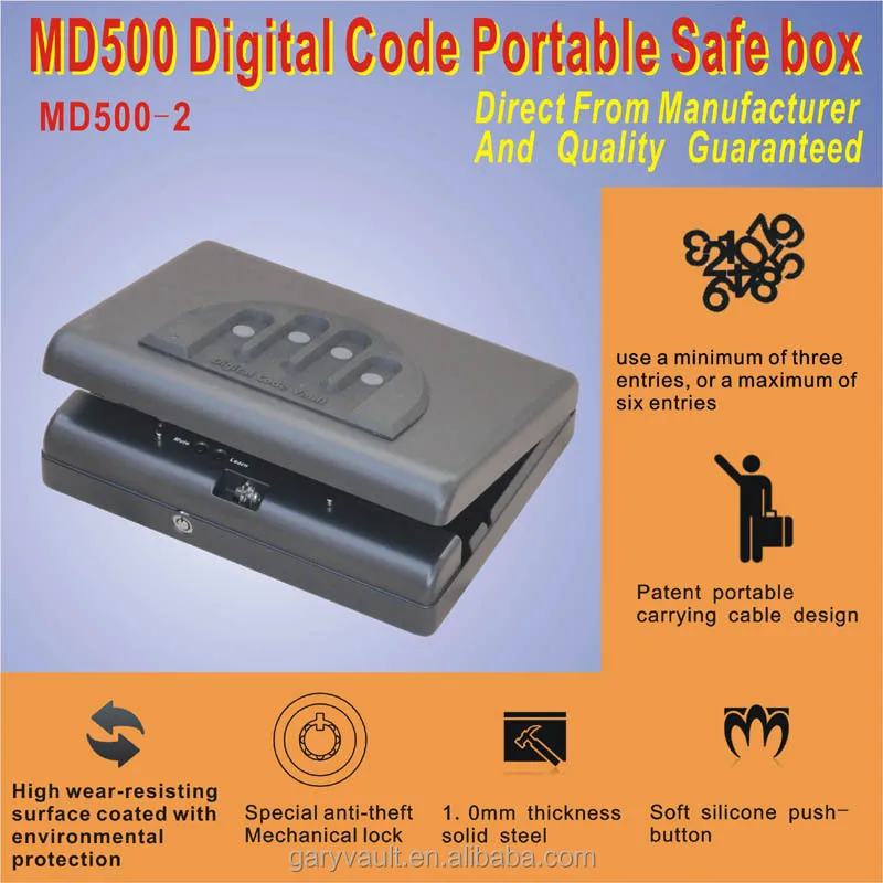 Oem Micro Gary Vault- Md500 4 Button Digital Code Hand Gun Safe Box ...