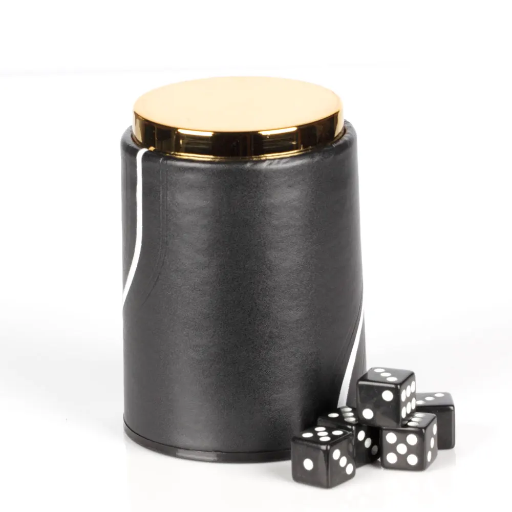Factory Direct Supply Leather Dice Shaker Cup On With Custom Design For ...
