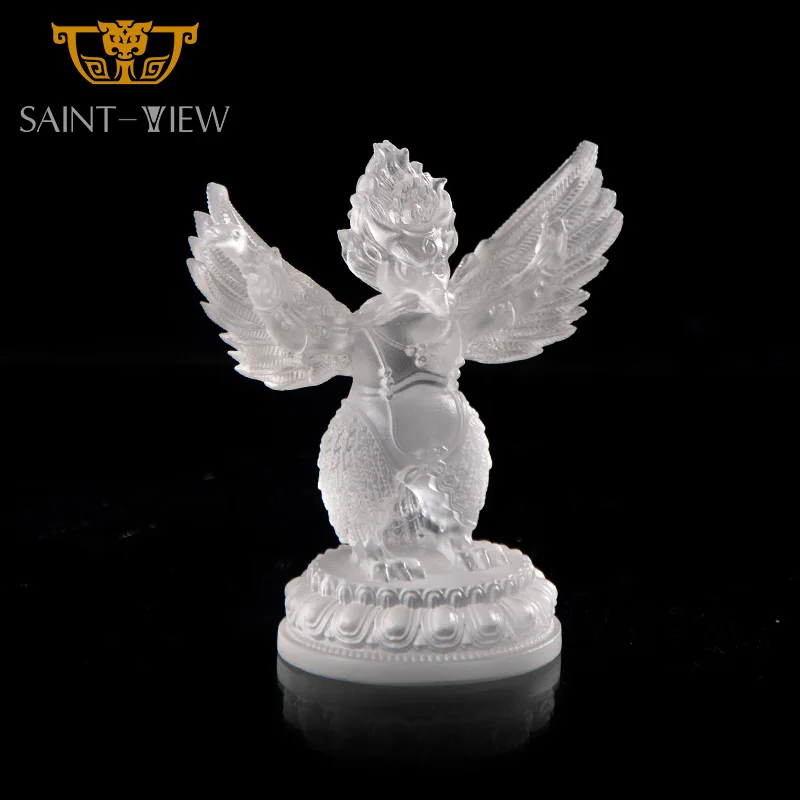 Exquisite Religious Crystal Glass Liuli Garuda Dhwaja Roc Great Bird ...