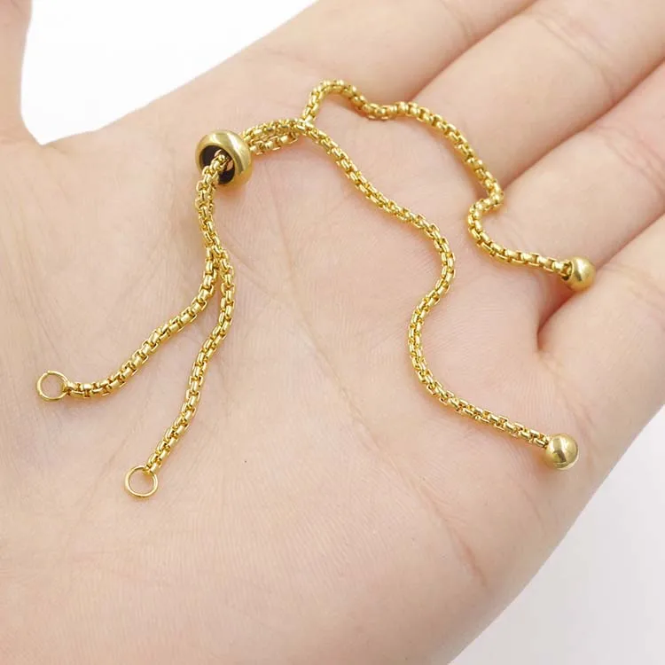 11cm Adjustable Box Chain Stainless Steel Slider/slide Extender Bolo ...