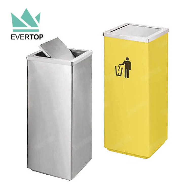 Evertop Square Indoor Dustbin - Stainless Steel Trash Can