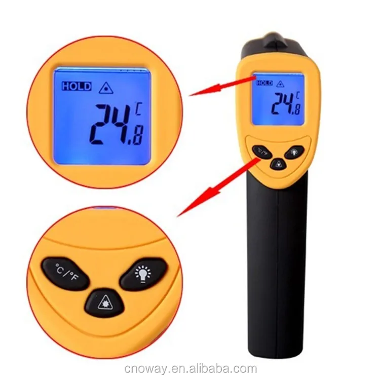 Industrial High Temperature Sensor Infrared Laser Thermometer Gun - Buy ...