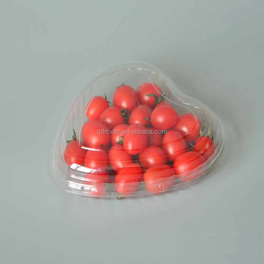 High Clear Heart Shape Disposable Strawberry Plastic Container