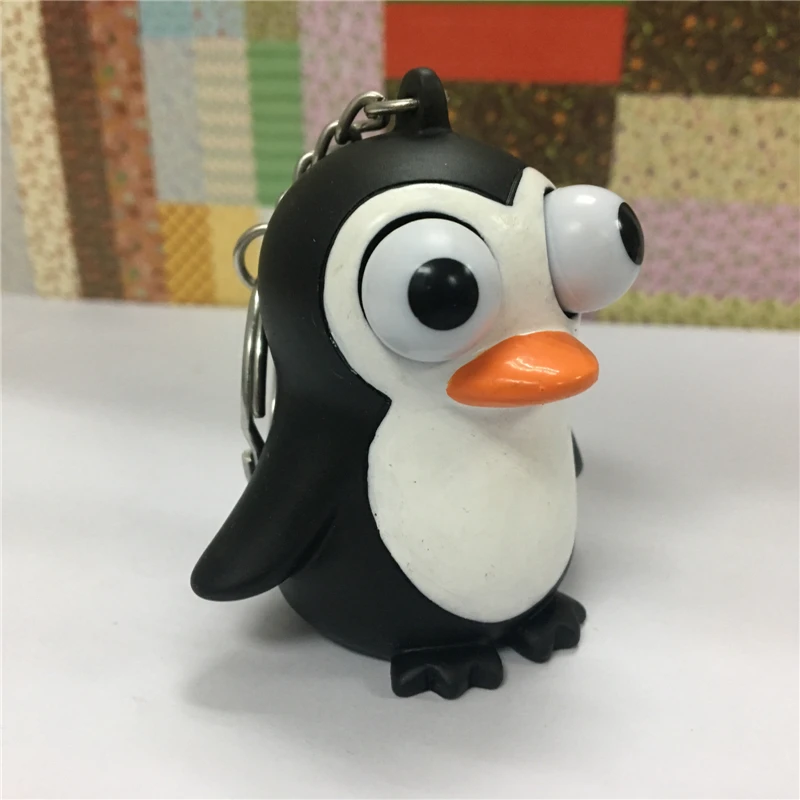Promotional Cute Eyes Popper Penguin Keychains Popping Eye Penguin ...