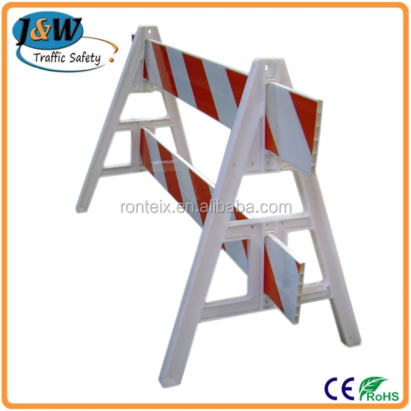 Blowing Mould Yellow&black A Frame Plastic Road Safety Barrier For Road ...