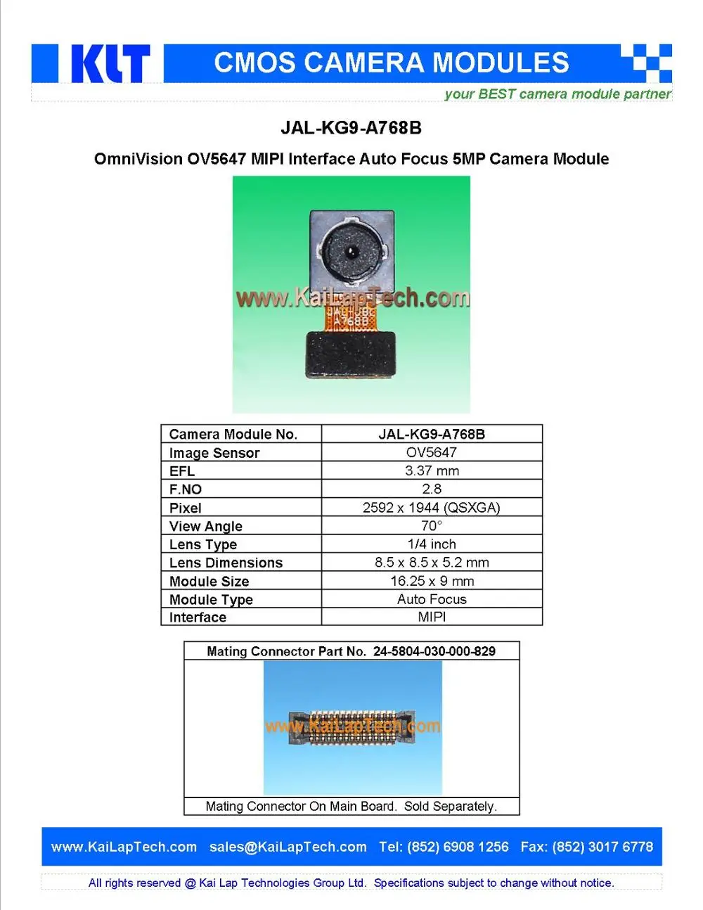 Omnivision Ov5647 Mipi Interface Auto Focus 5mp Mipi Camera Module Jal ...