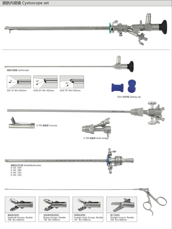 Urological Surgery Instrument Rigid Endoscope Cystoscope Set With ...
