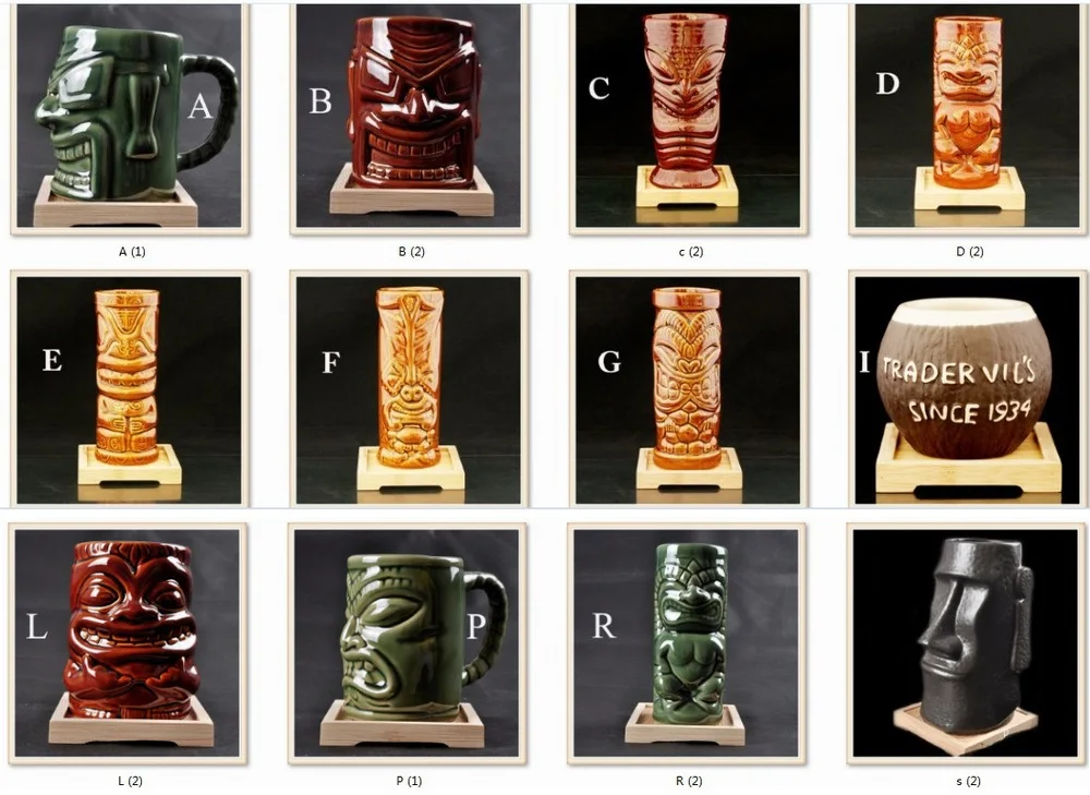 Creative 3d Coconut Shaped Ceramic Tiki Mugs Double Wall Tumbler For ...