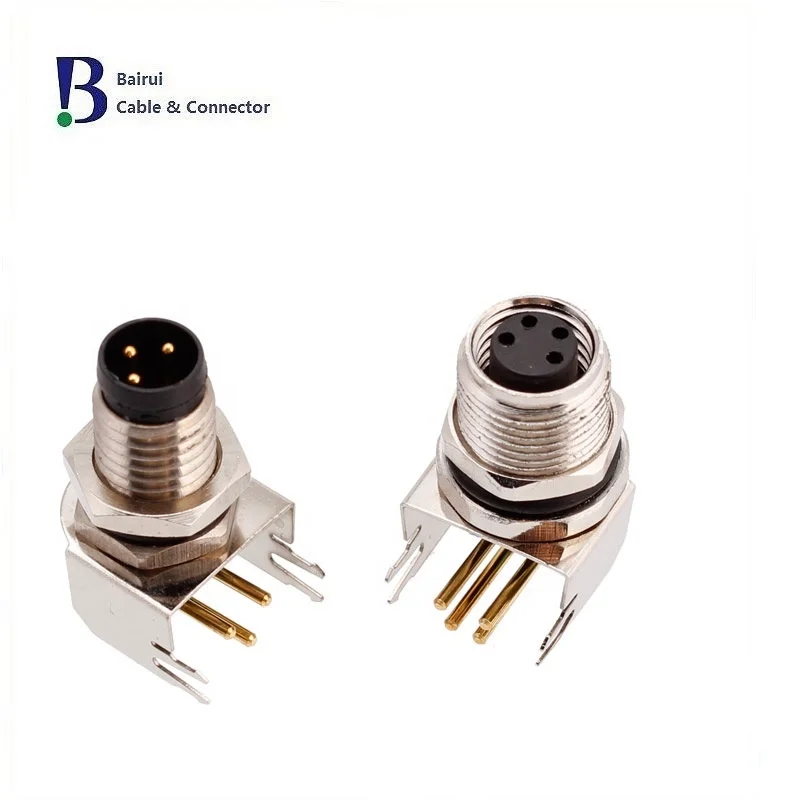 M8 Circular Sensor Connector Angled 3 4 5 6 8pin Female