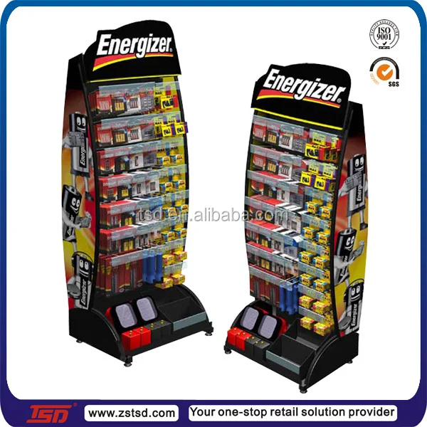 Chain Store Pos Corrugated Cardboard Counter Battery Display Shelf ...