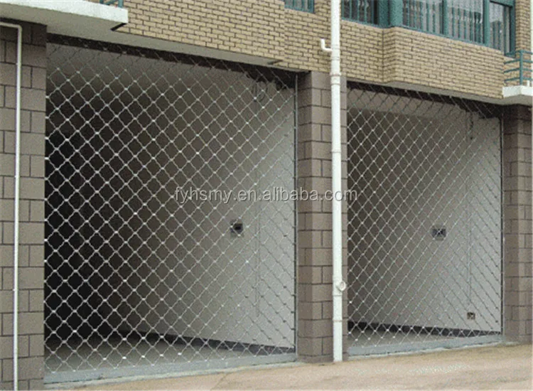 Security Galvanized Stainless Steel Grid Wire Mesh Shutter Door - Buy ...