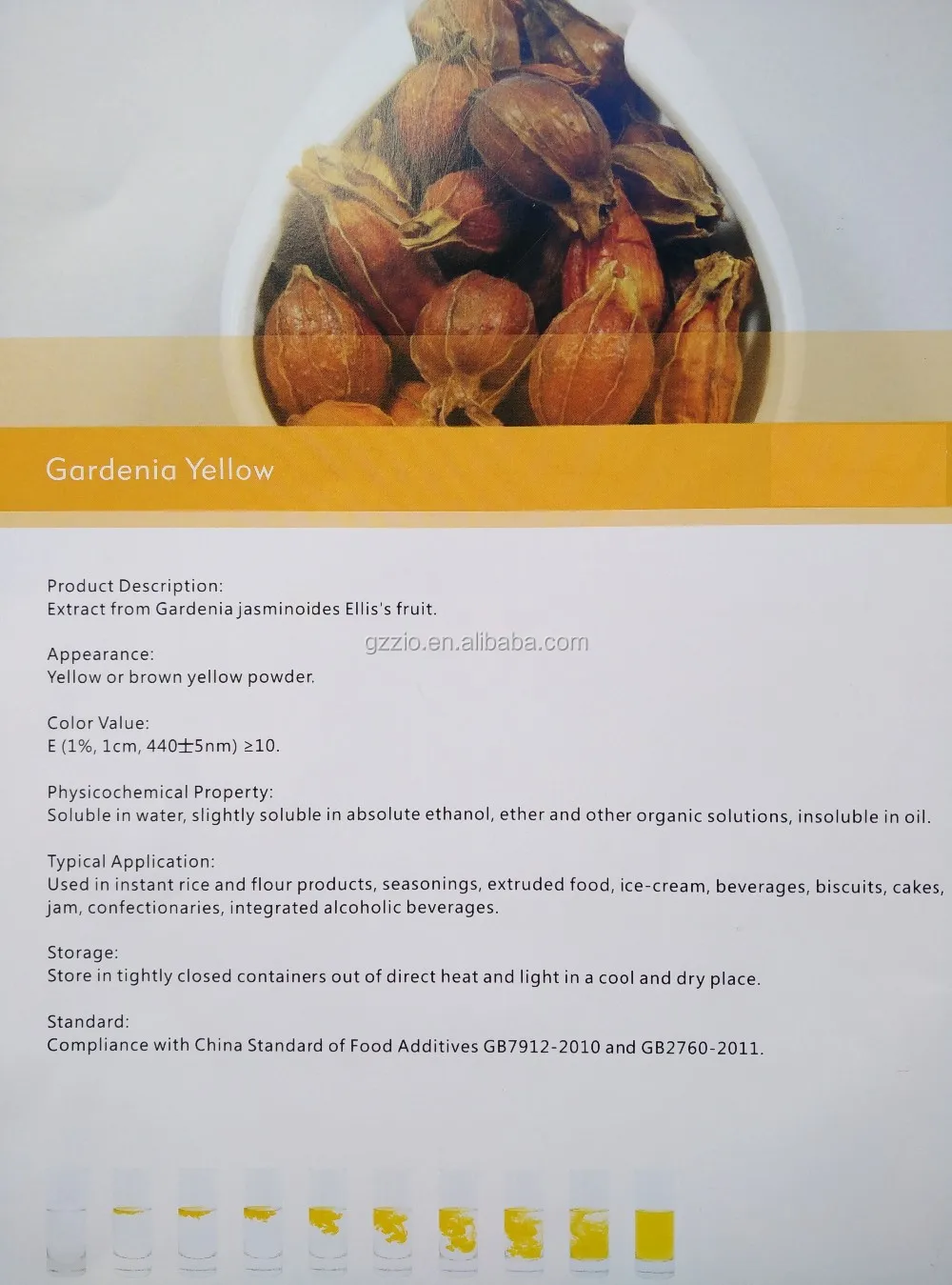 Natural extract gardenia yellow pigment powder products,China Natural ...