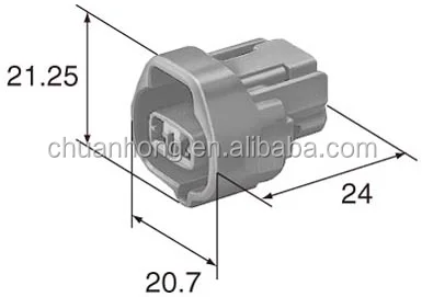 Female Sealed 2 Way Connector 6189-0264 With Lock Seals Contacts Gray ...