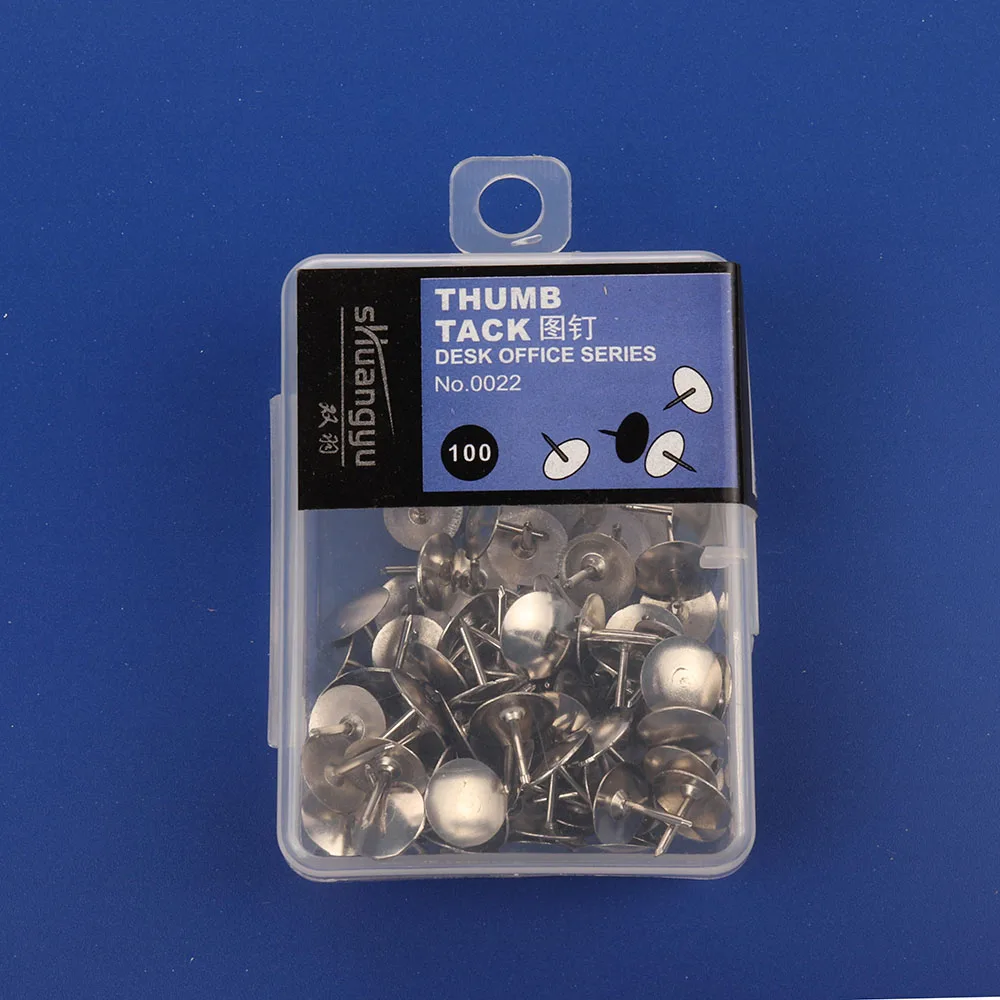 Safe Pushpin Hanging Box Large-headed Nail Silver Metal Drawing Pin For ...