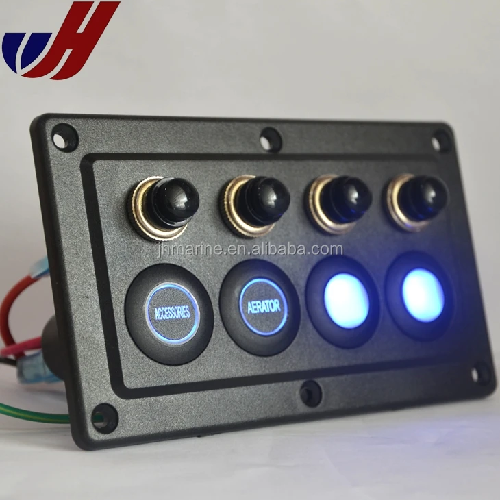 12v 4 Gang Led Back Light Boat Caravan Dashboard Touch Switch Panel ...
