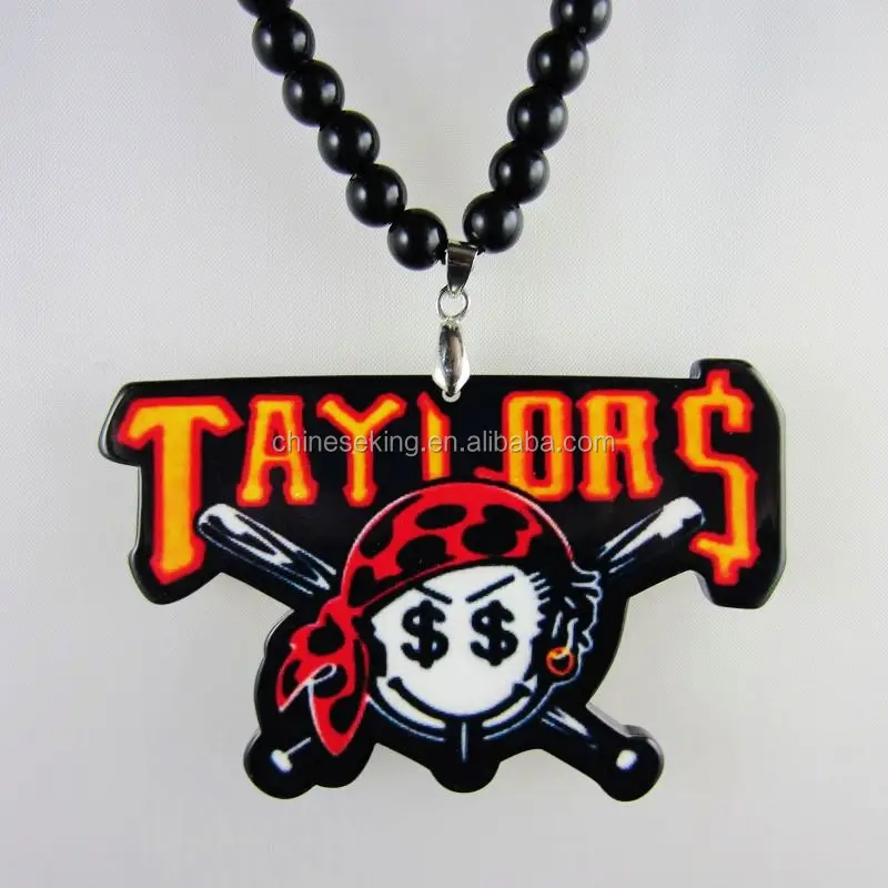 Acrylic Logo Name Pendant Hip Hop Necklace Custom Pendant Hip Hop ...