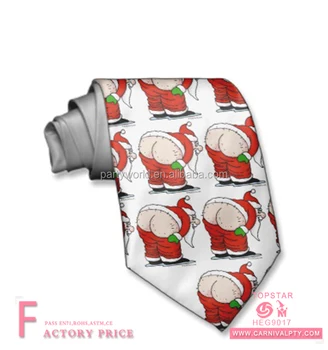 Christmas Funny Tie Rude Santa 100% Silk Man Tie - Buy Rude Santa Tie ...