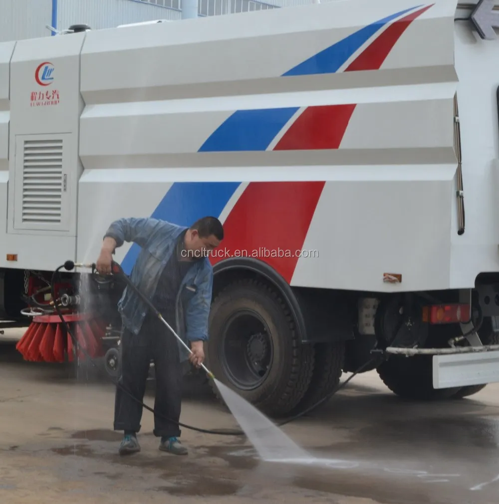 Automatic Broom High Pressure Washing Sweeper Truck Street Sweeping ...