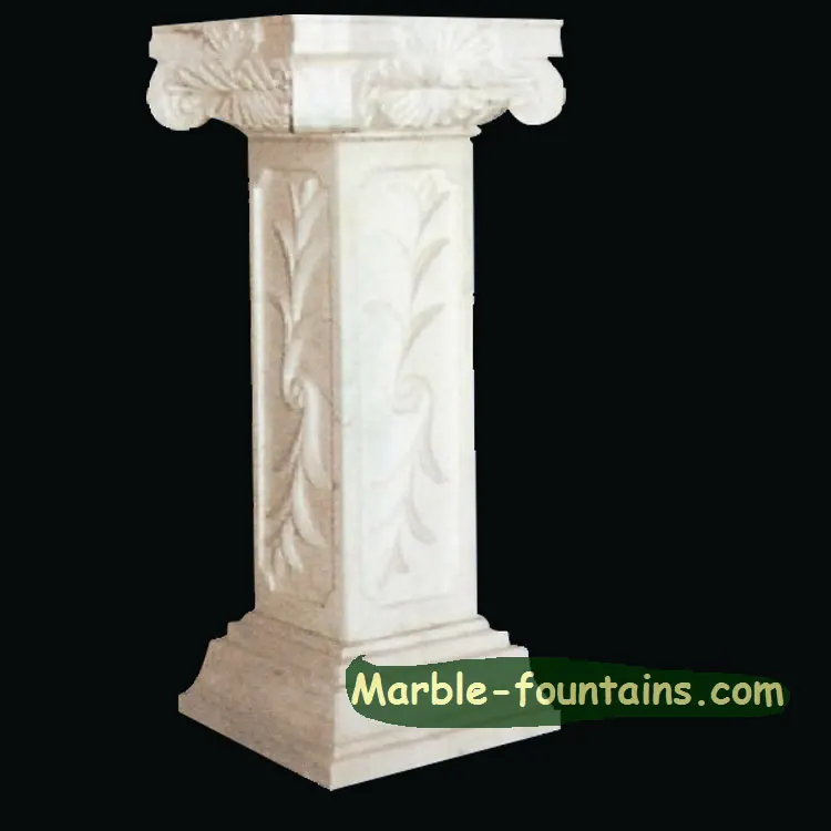 Hand Carving Natural Marble Square Pillar Design Column Base - Buy ...