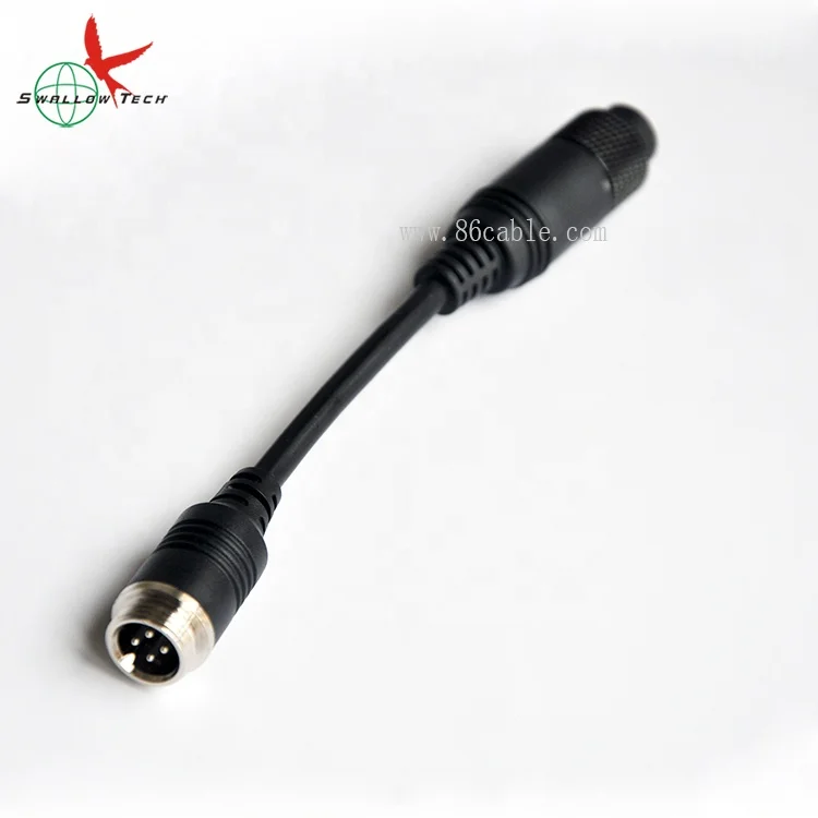 4pin Male to 6pin Female Extension Cord for CCTV Camera
