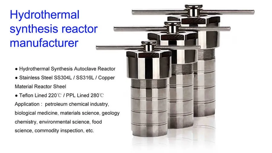 Hydrothermal Synthesis Reactors With Ptfe Liner And Stainless Steel ...
