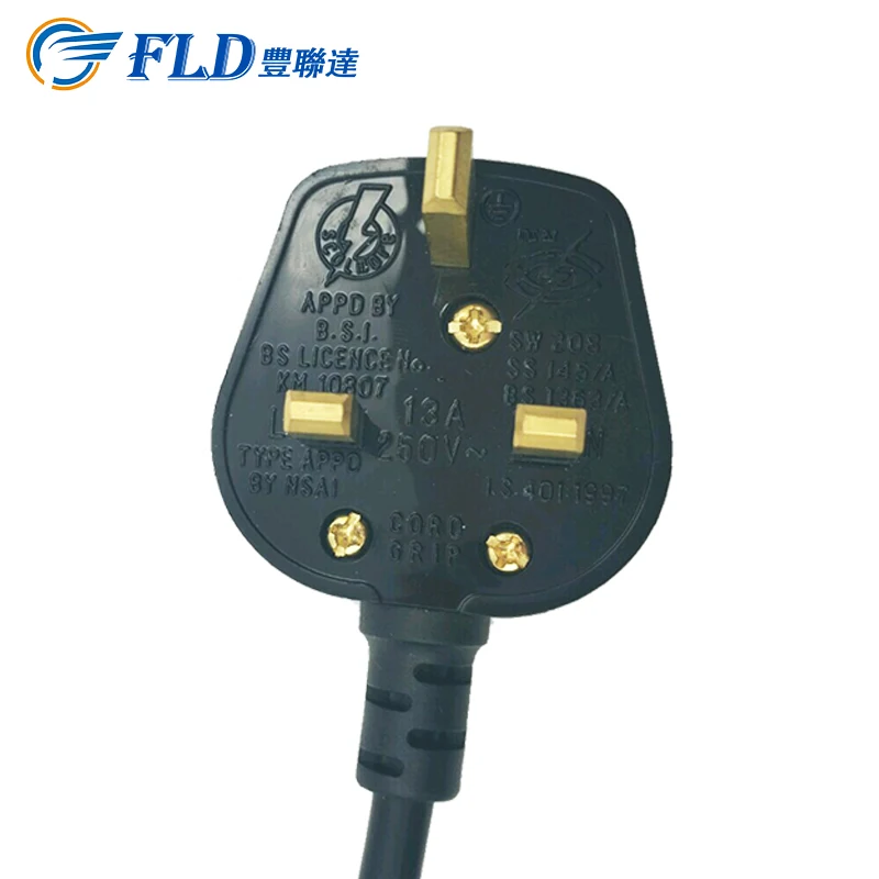 Tres 3 Núcleo Extraíble Plug Bs 3 Pin 3 Pin Enchufe Eléctrico Plano Con ...