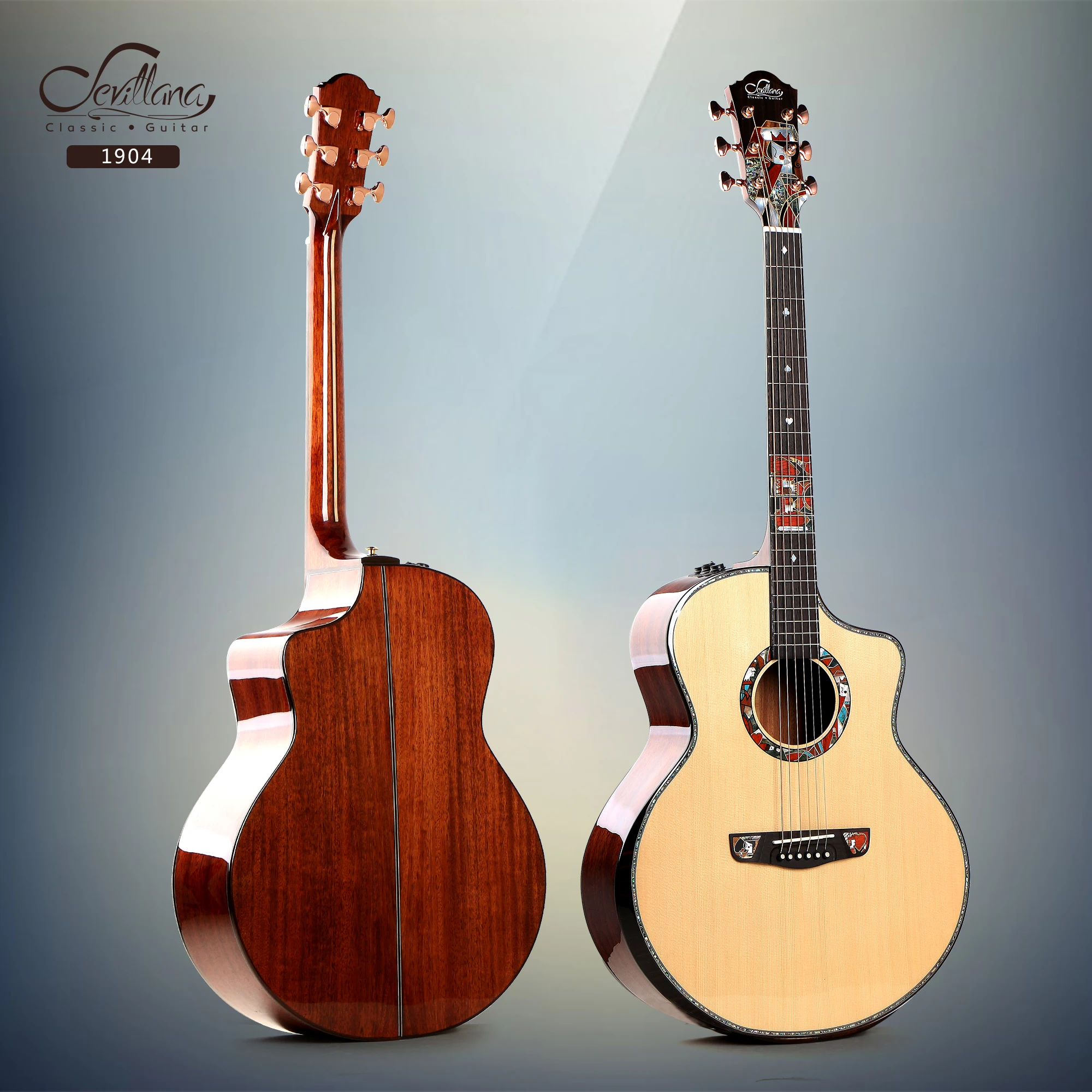 2019 New! Luxury 41 Inch Handmade Solid Spruce Top And Solid Mahogany ...