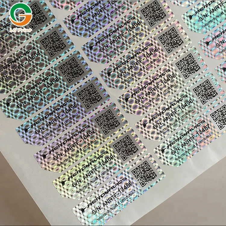 Custom Logo Printing Security Authenticity Holographic Laser Sticker Qr Code Hologram Sticker ...
