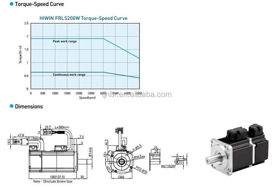 Hiwin 220v Ac Electric Servo Motor 200w For Cnc Machine - Buy 3-phase ...