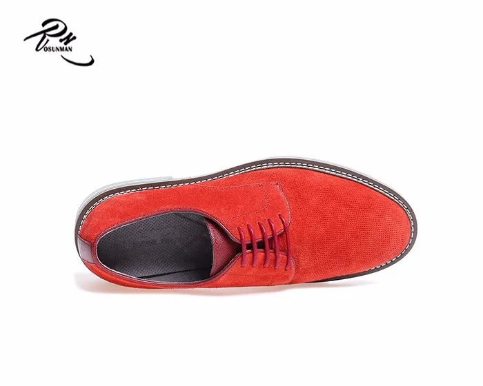 Red Color Suede Leather Casual Men Shoes - Buy Suede Shoes,Casual Shoes ...