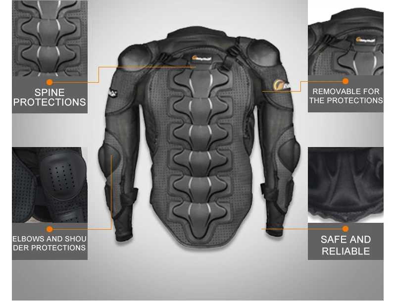 Safety Riding Gear Sport Body Armor Padded Mc Leather Motocross Summer ...
