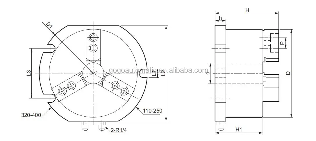 Yk3-l แนวตั้งผ่านหลุม Hydraulic Chuck Yk3-04 "l Yk3-05" L Yk3-06 "l Yk3 ...