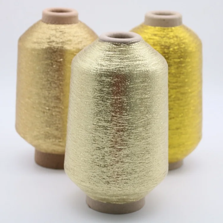 Polyester Flat Yarn Gold Color Bright Weavingyarn - Buy Flat Yarn Mx ...