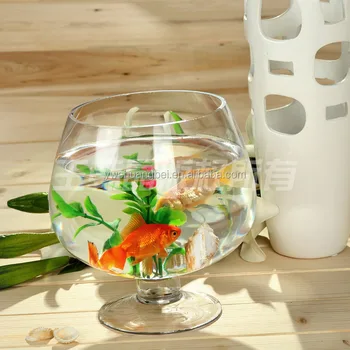 Hot Selling Handmade Short Stem Goblet Shape Fish Bowl Aquarium Fish ...