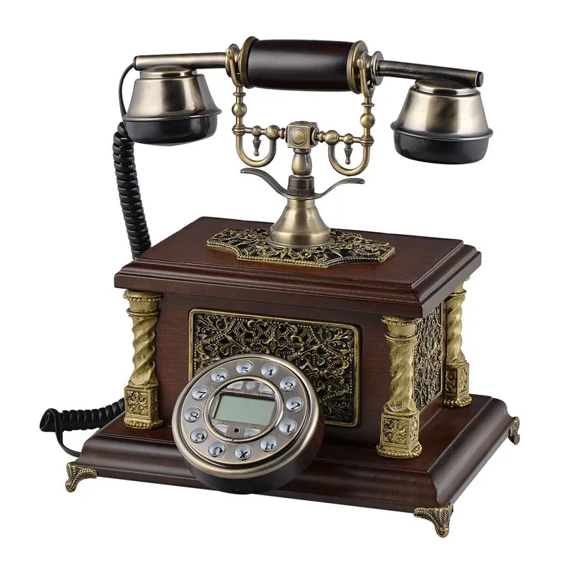 Retro Antique Wooden Telephone Manufacturer's Old Model With Caller Id ...