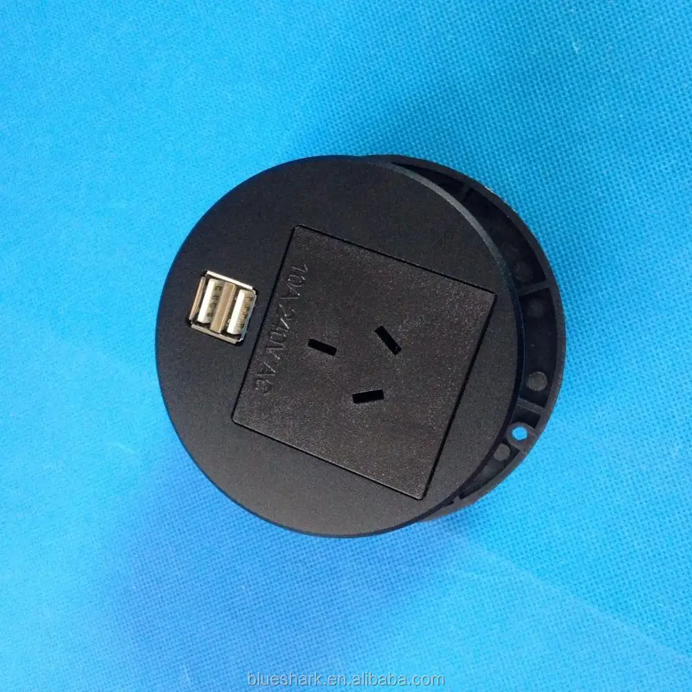 Au Plug Mini Round Table Top Power Socket With Dual Usb - Buy Power ...