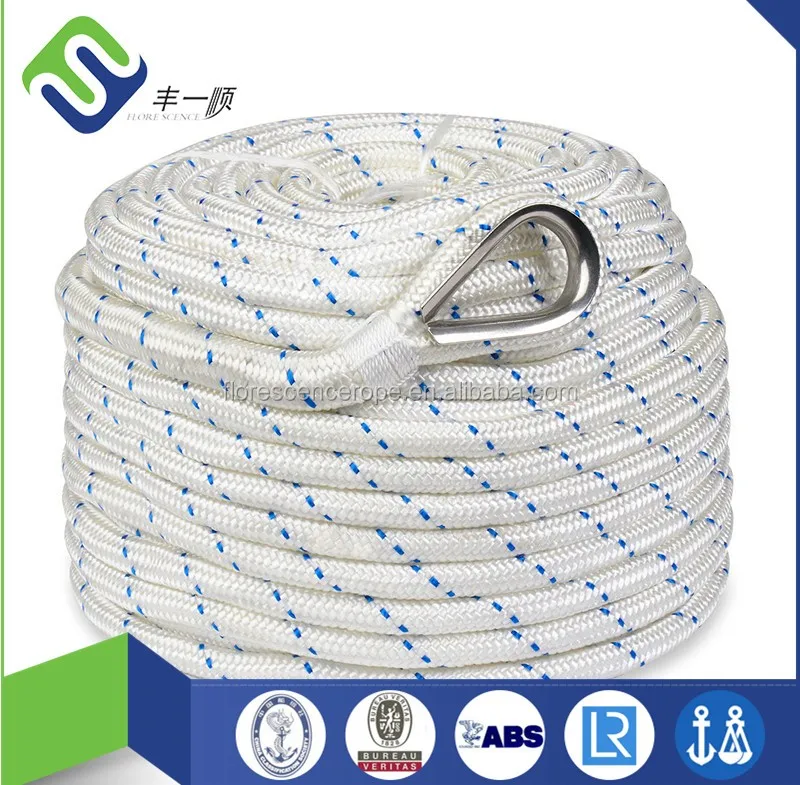 Braided Nylon Dock Line Marine Rope With Eye Splice And Thimble - Buy ...