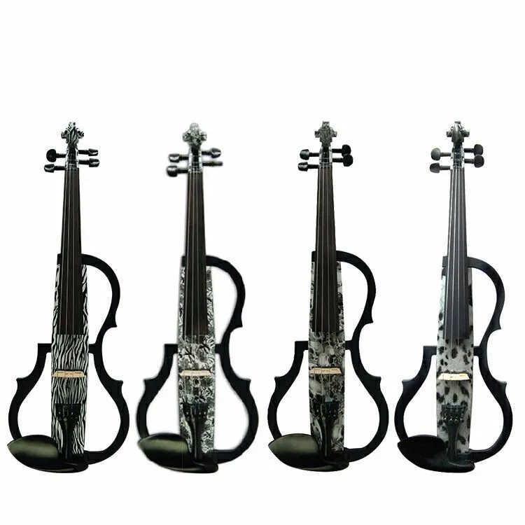 Professional Violin,Solid Wood Electric Violin 4/4 With Skull Design ...