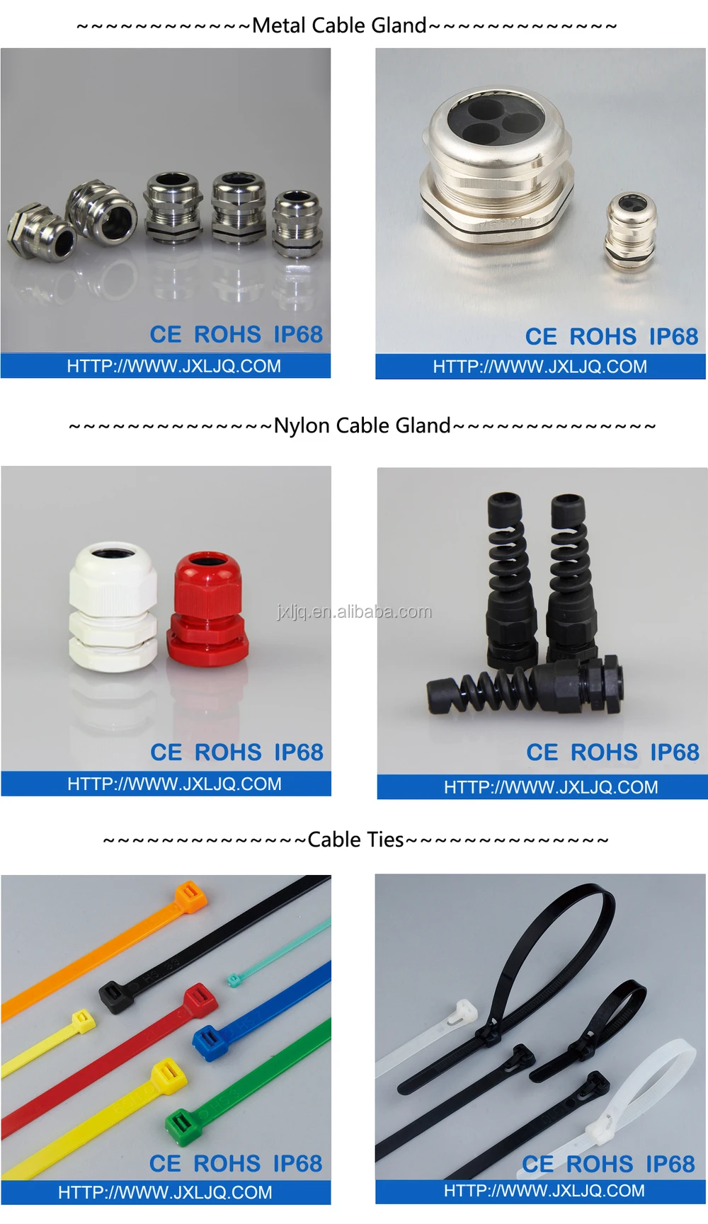 Waterproof Ip68 Metric Thread Type Cable Glands With Metal Screw Caps ...