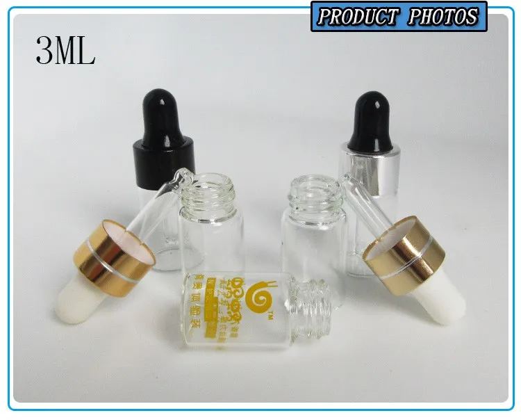 3 Ml 3ml 5ml Small Mini Container Refillable Clear Frosted Amber Glass ...