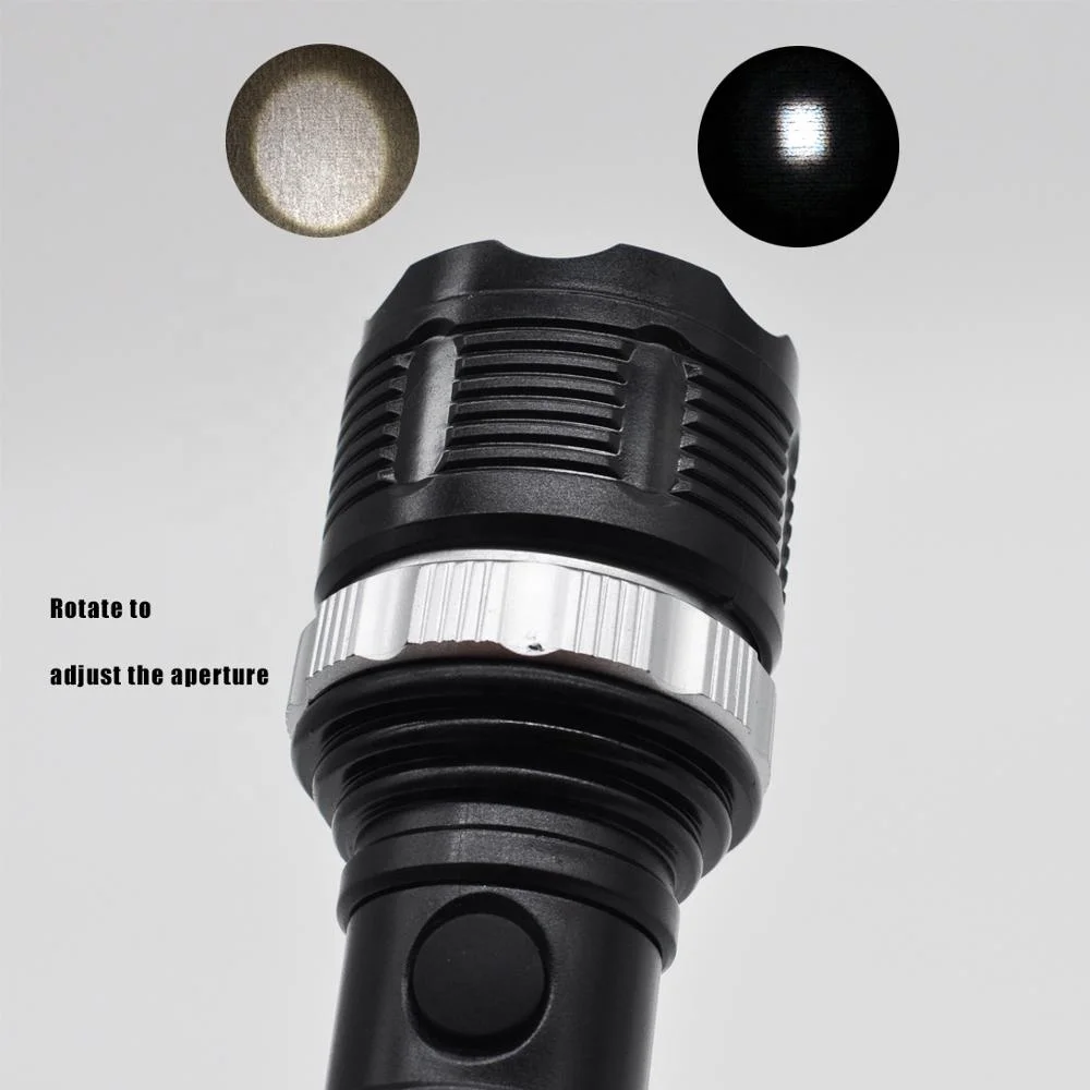 M High-Power Tactical Flashlight Convex Lens Zoomable LED Torch ...