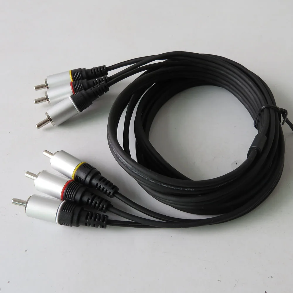 1.50meter Triple 3 Rca Phono Male Plug To Plug Audio Composite Video Av ...