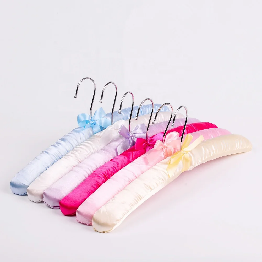 Inspring Bulk Clothes Fabric Satin Hanger With Gold Hook - Buy Satin ...